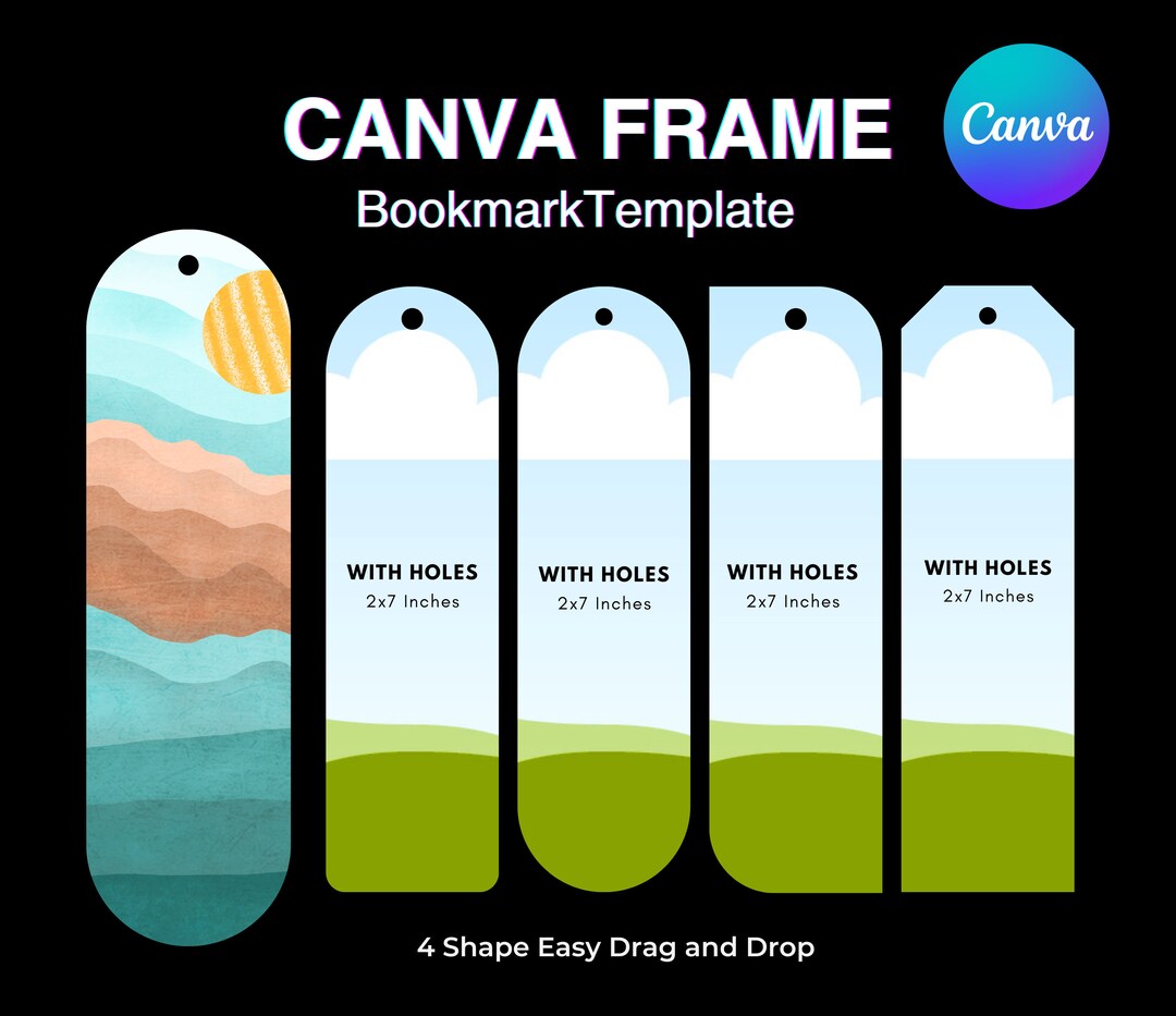 Bookmark Canva Frame Template, Book Accessories Canva Fill Your Own ...