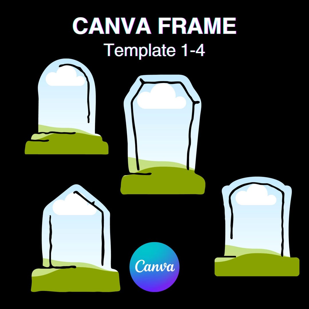 Gravestone Canva Frame Template, Halloween Tomb Fill Your Own, Add ...