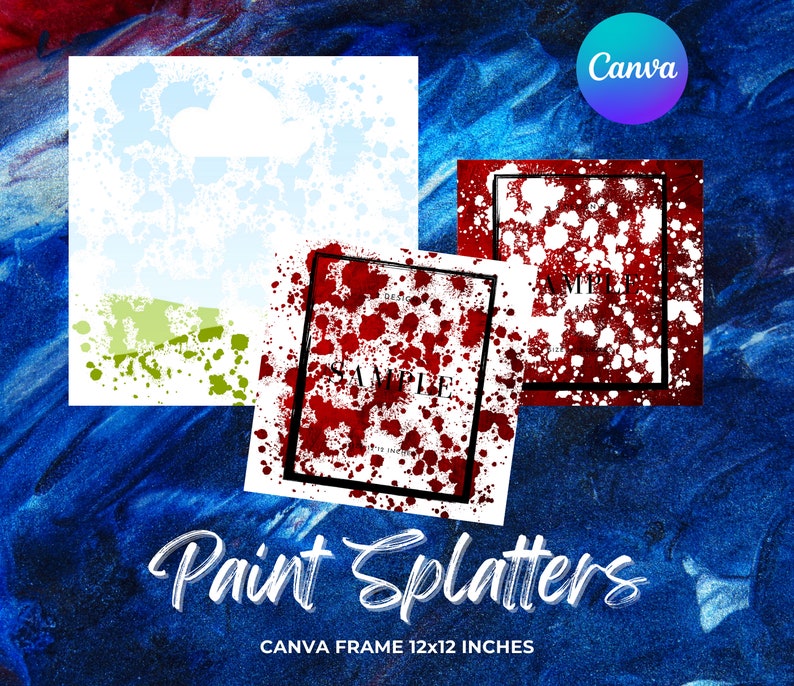 Canva Frame Template Paint Splatters Bleach Effect Brush Fill Your Own ...