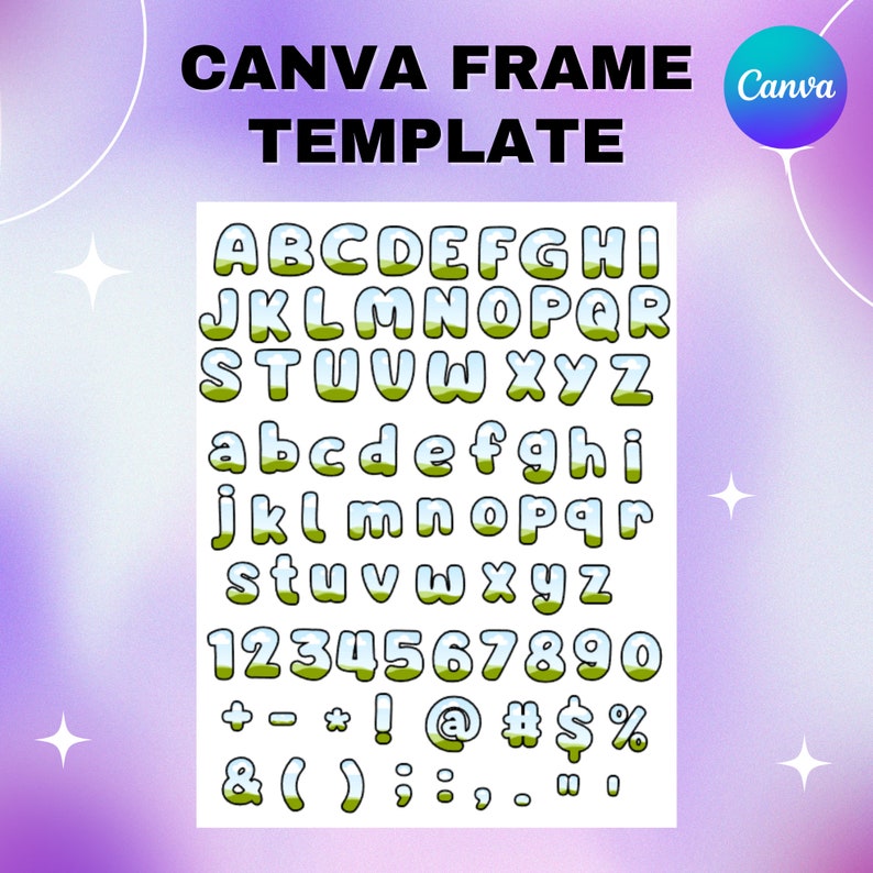 Canva Letters Frame, Canva Frame Alphabet Template, UPPERCASE and ...