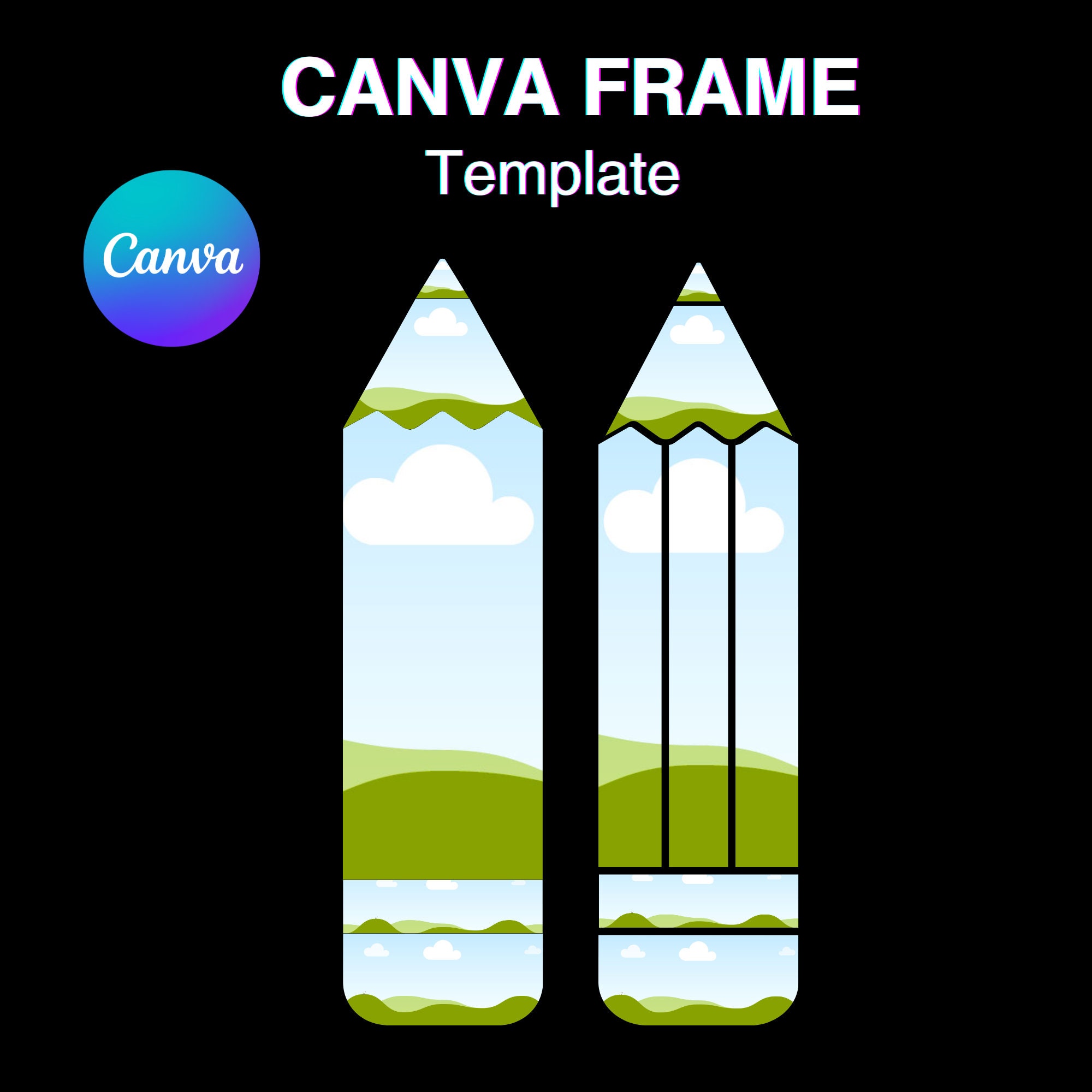 Pencil Canva Frame Template, Teacher Fill Your Own, Stationery Design ...