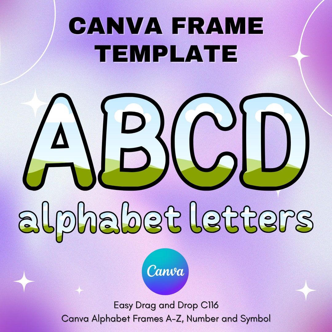 Canva Letters Frame, Canva Frame Alphabet Template, UPPERCASE and ...
