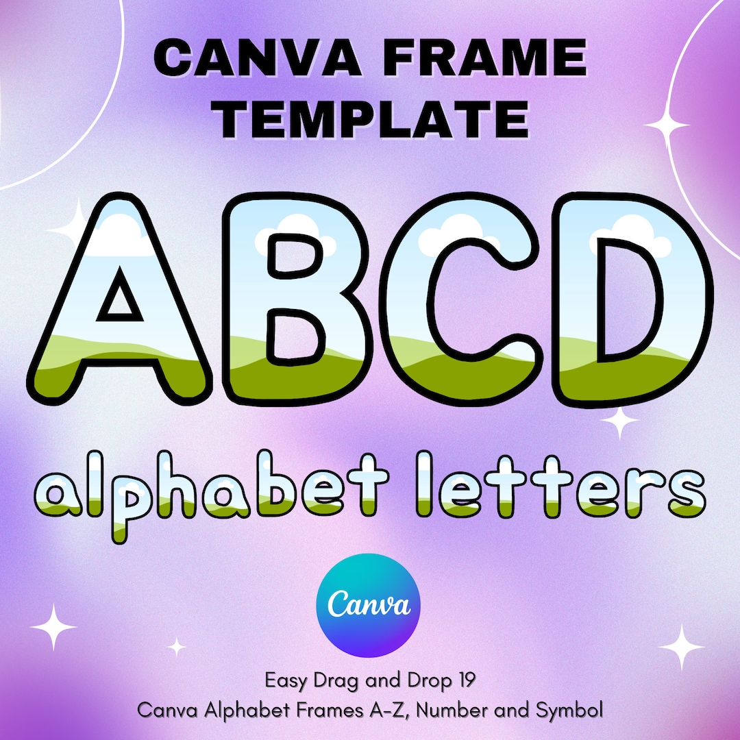 Canva Letters Frame, Canva Frame Alphabet Template, UPPERCASE and ...