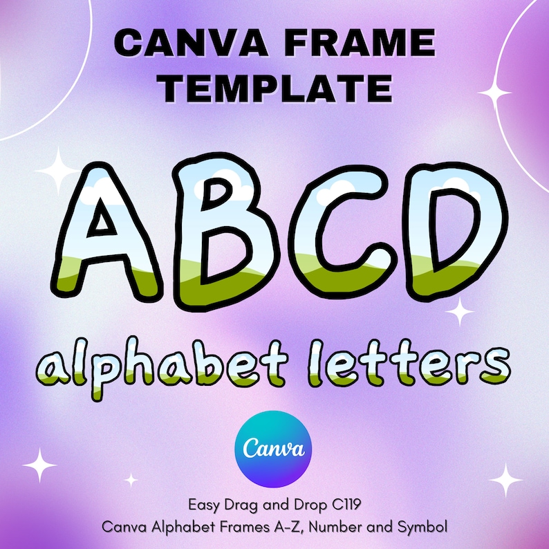 Canva Letters Frame, Canva Frame Alphabet Template, UPPERCASE and ...