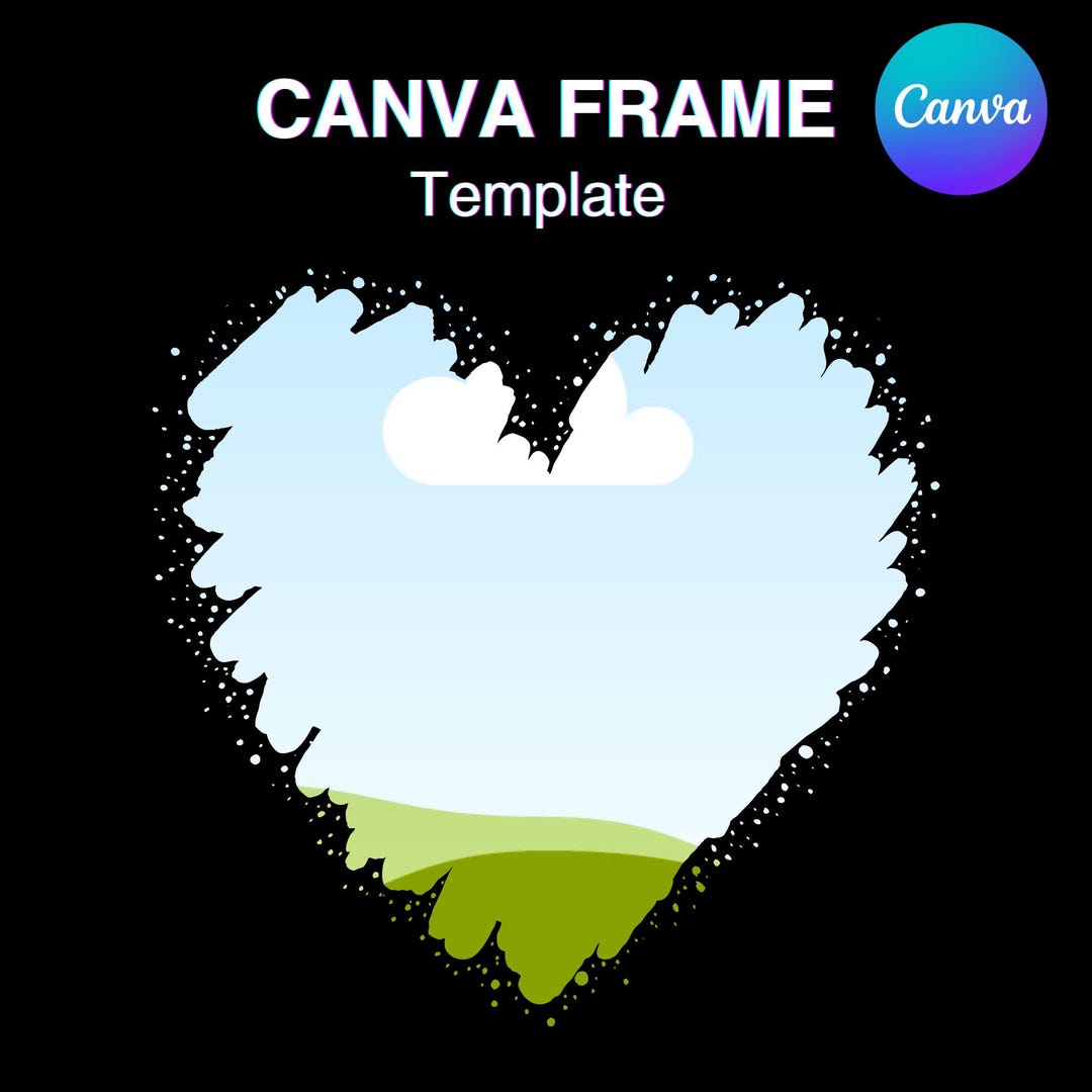 Paint Heart Canva Frame Template, Valentine's Day Shirt Design Fill ...
