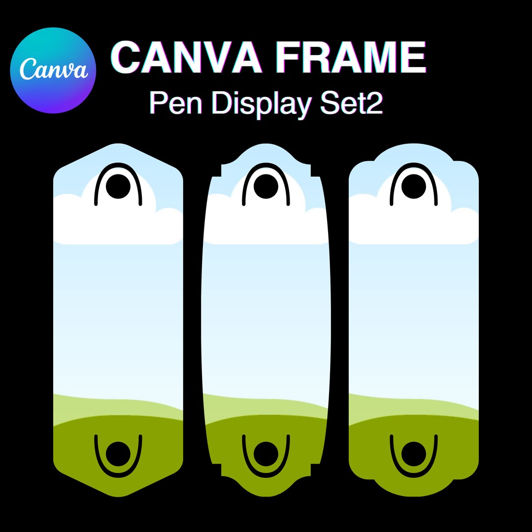 Pen Display Card Canva Frame Template, Pen Packaging Design Accessories Fill Your Own Add ...