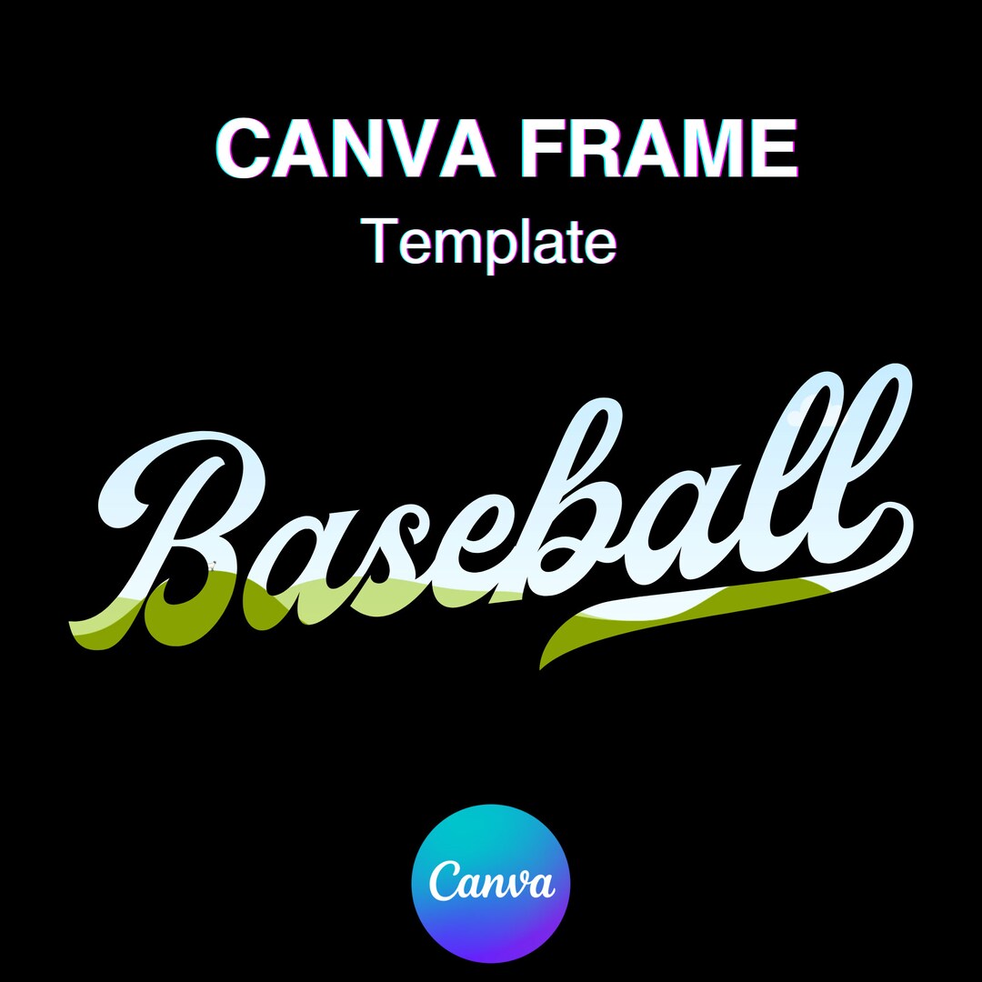 Baseball Canva Frame Template, Vintage Baseball Sport LOGO Fill Your ...