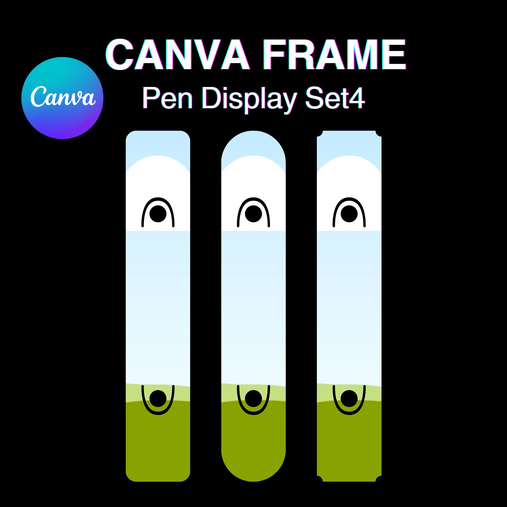 Pen Display Card Canva Frame Template, Pen Packaging Design Accessories ...