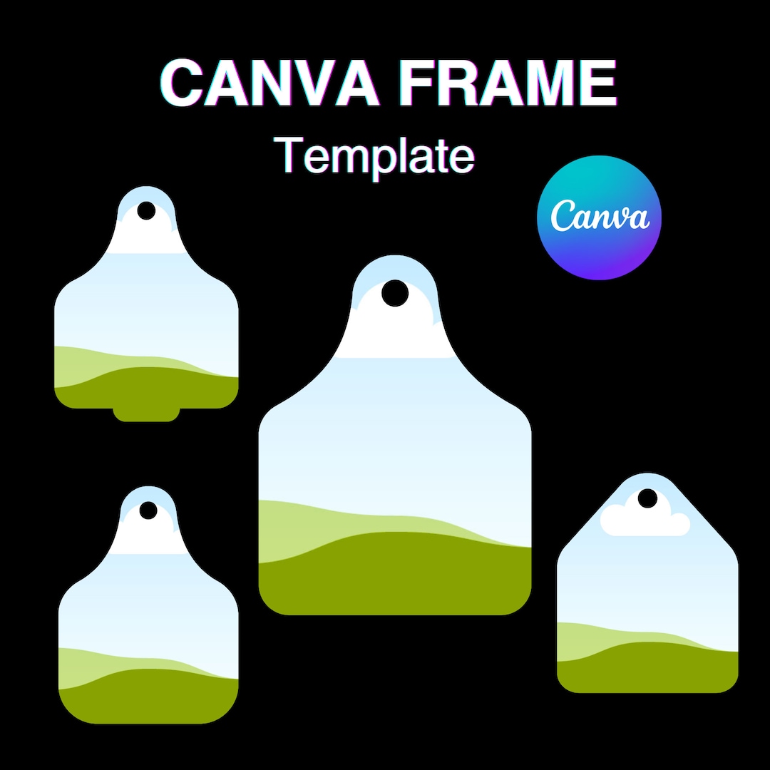 Cow Tags Canva Frame Template, Keychains Earrings Accessories Canva ...