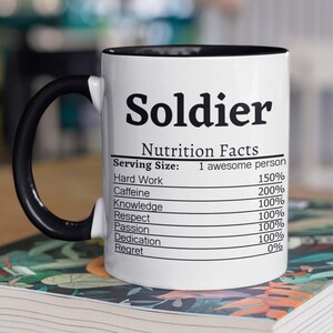 Funny Soldier Nutrition Facts Mug for Soldier Gift for Soldier Coffee ...