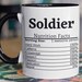 Funny Soldier Nutrition Facts Mug for Soldier Gift for Soldier Coffee ...