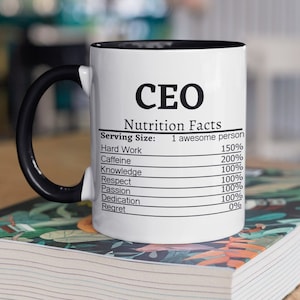 Funny CEO Nutrition Facts Mug for CEO Gift for CEO Coffee Mug Best Ceo ...