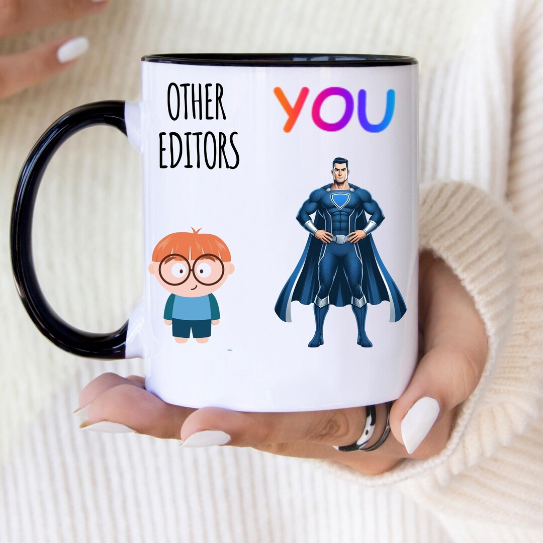 Funny Gift for Editors, Superhero Editor Coffee Mug, Personalized ...