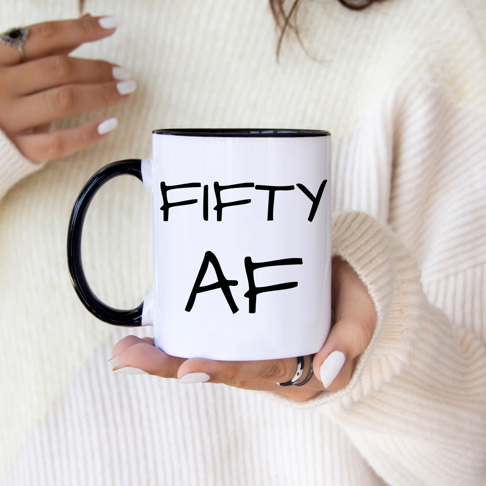 Fifty AF Mug Funny Birthday Mug Cheers to 50 Years Old Birthday Gift ...