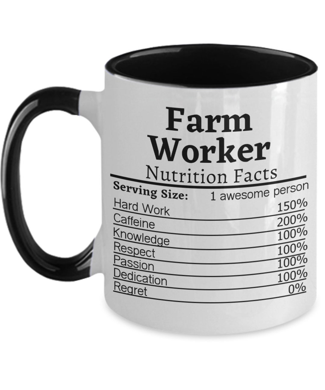 Farm Worker Nutrition Facts Mug Farm Worker Gift for Farm Worker Gift ...
