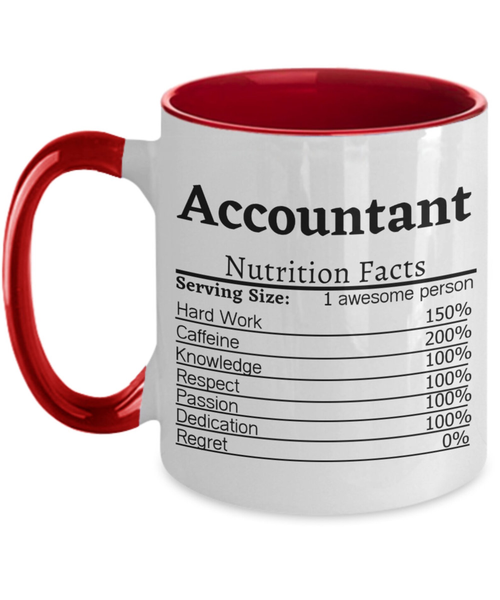 Accountant Nutrition Facts Mug Accountant Gift for Accountant Gift ...