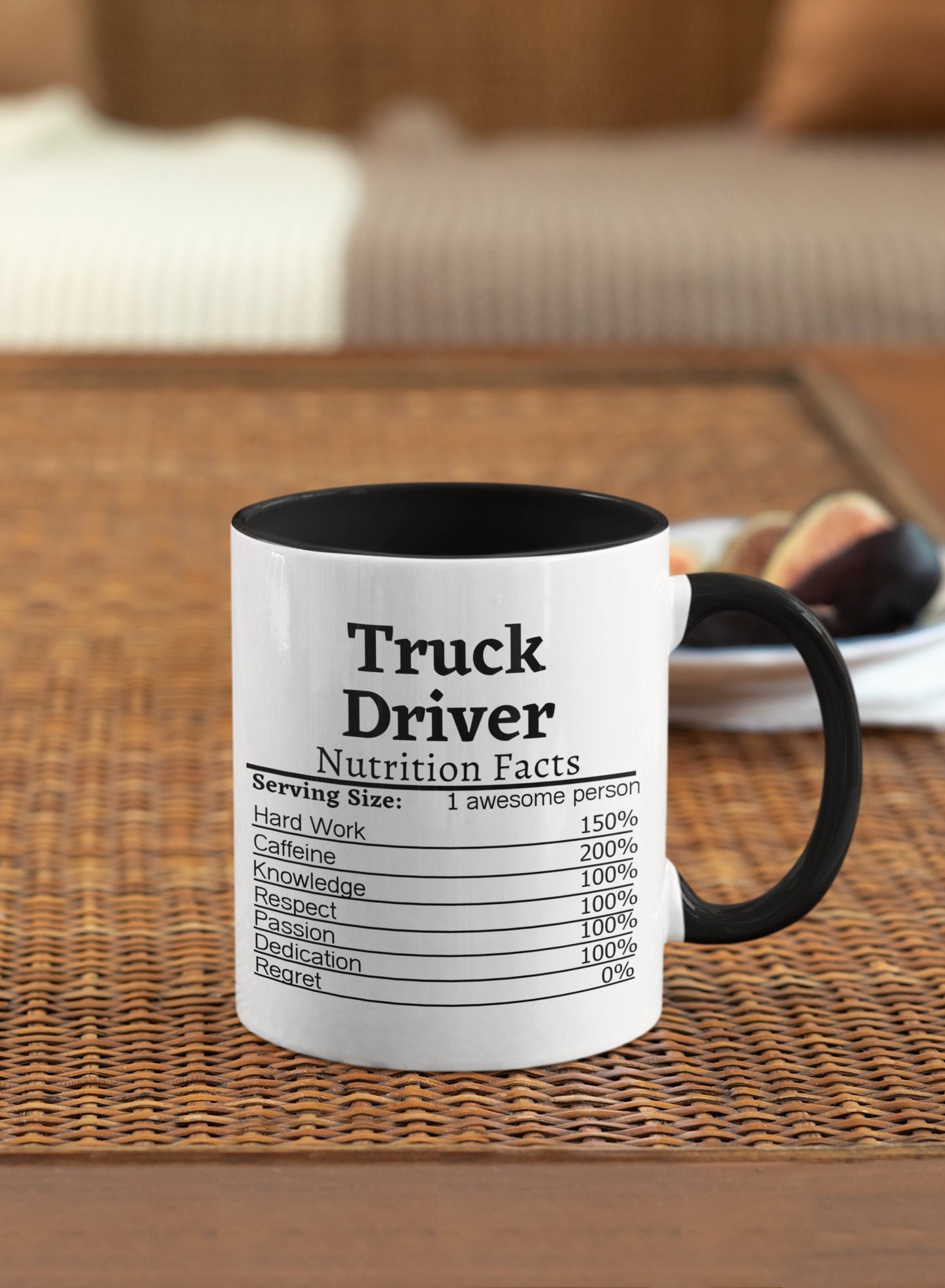 Funny Truck Driver Nutrition Facts Mug for Truck Driver Gift for Truck ...