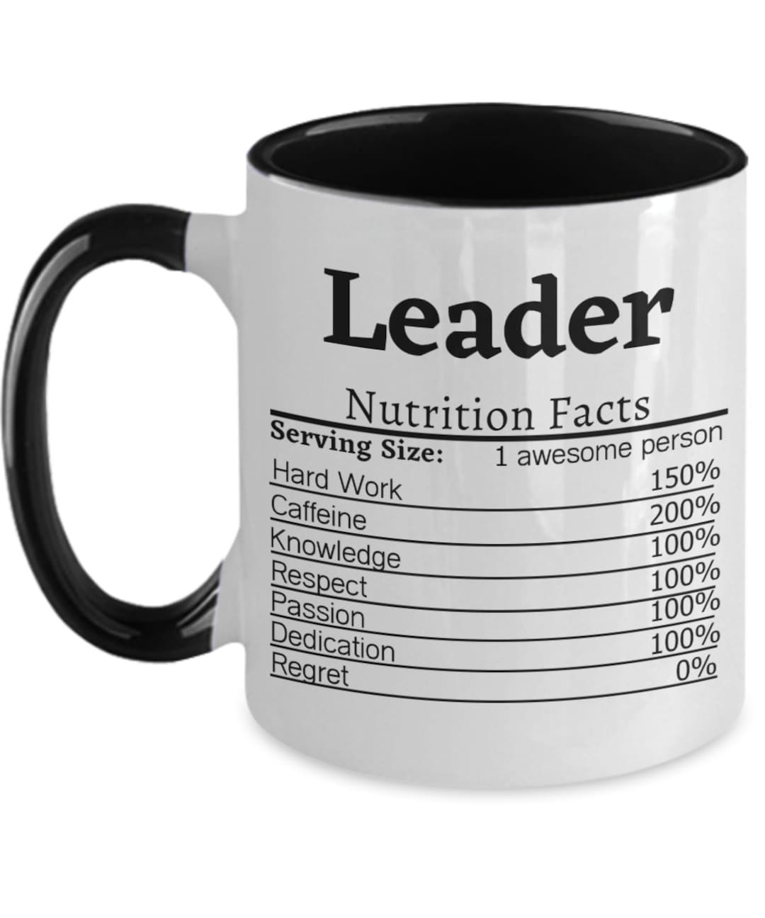 Leader Nutrition Facts Mug Leader Gifts for A Leader Coffee Mug - Etsy
