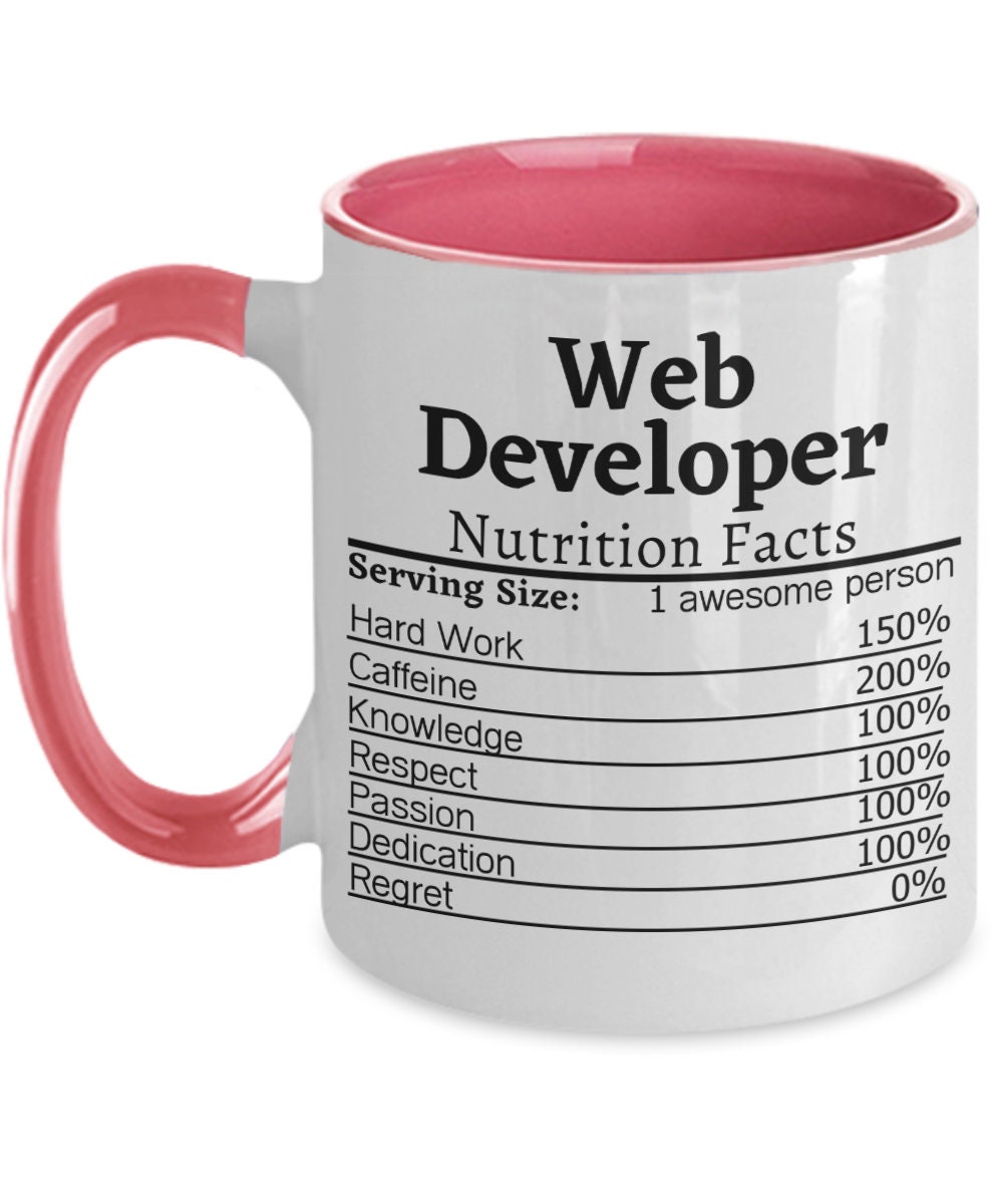Web Developer Nutrition Web Developer Mug Web Developer Gift - Etsy