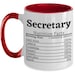 Secretary Nutrition Facts Mug Secretary Gift for Secretary Gift Ideas ...
