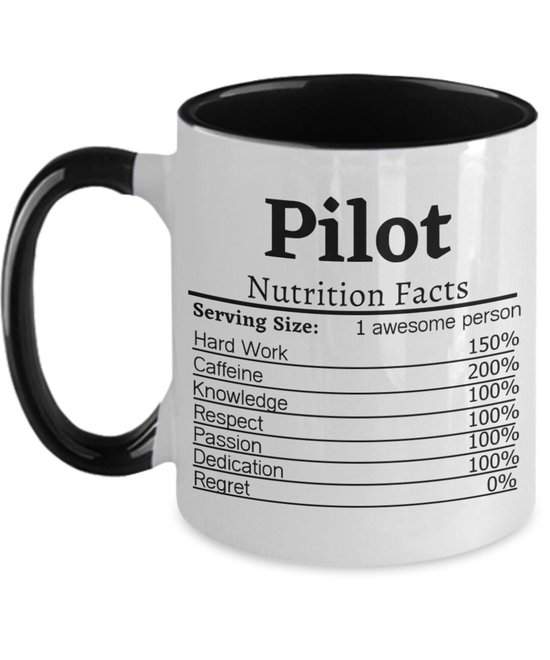 Pilot Nutrition Facts Mug Pilot Gift for Pilot Gift Ideas Best Pilot ...
