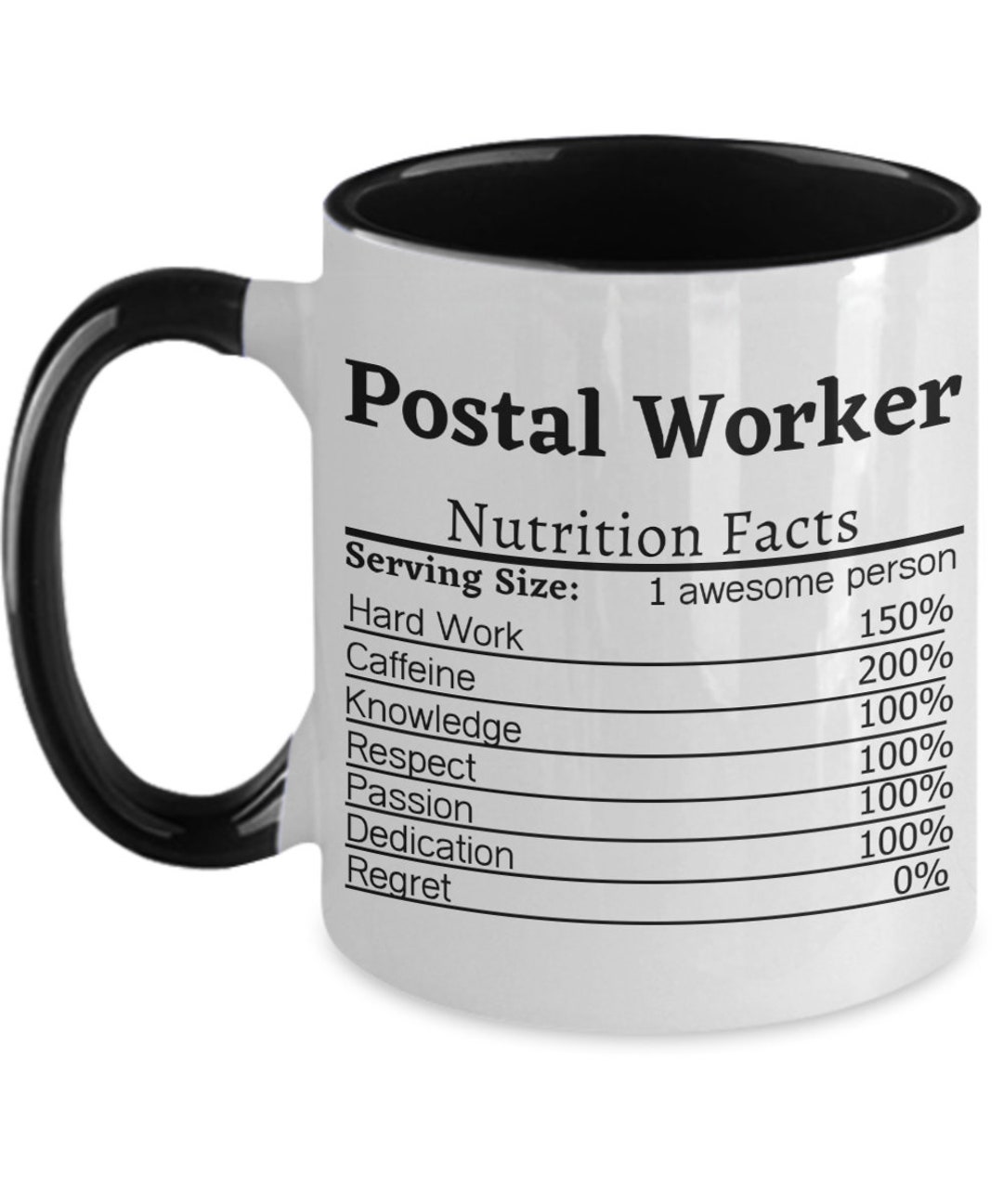 Postal Worker Mug Postal Worker Nutrition Facts Mug Best Postal Worker ...