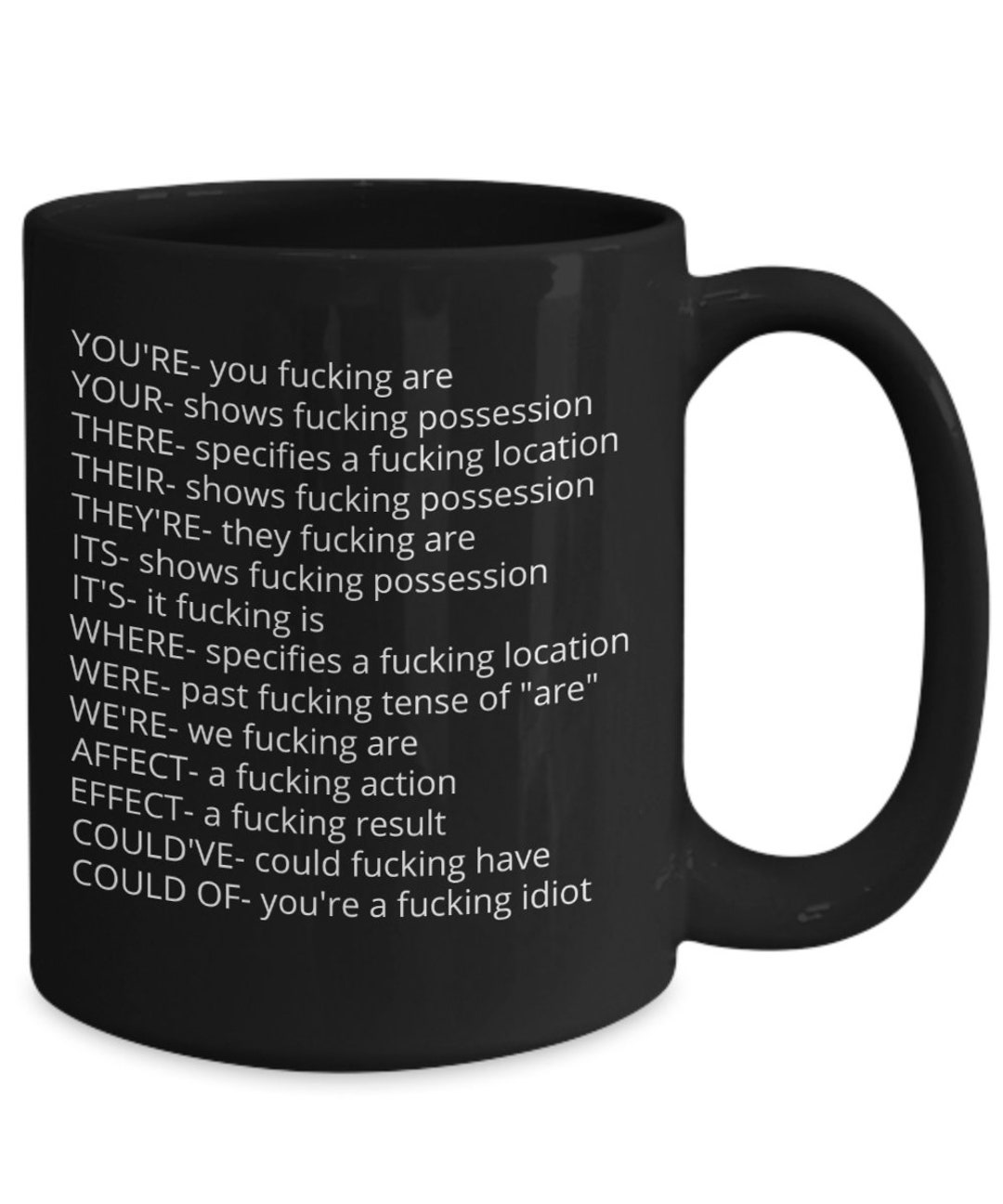 English Teacher Mug Funny Grammar Mug Coffee Cup 11oz 15oz Black - Etsy