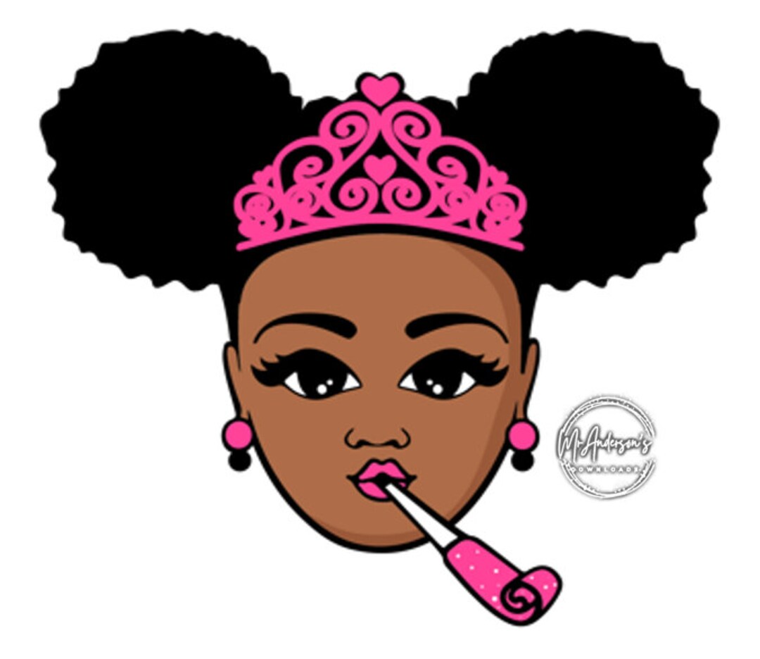 Black Princess Digital Party Design for T-shirts, Party Decorations ...