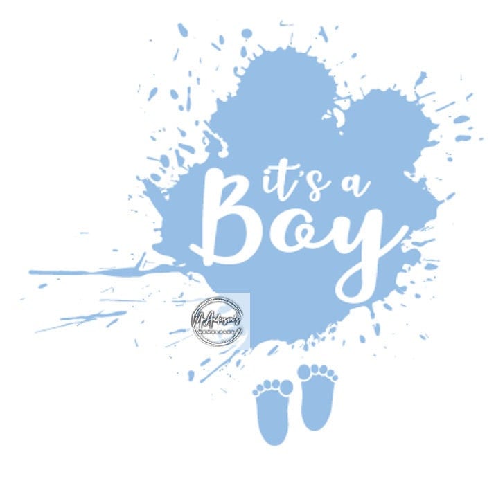 Baby Blue It's a Boy Digital Design to Use for Gender Reveal, Baby ...