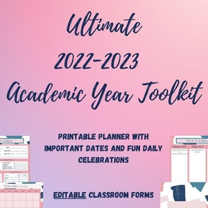 Ultimate 2022-2023 Teacher Toolkit printable Planner Fillable Classroom ...