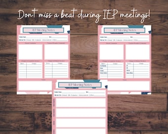 IEP Meeting Note Tracker (fillable) - Etsy