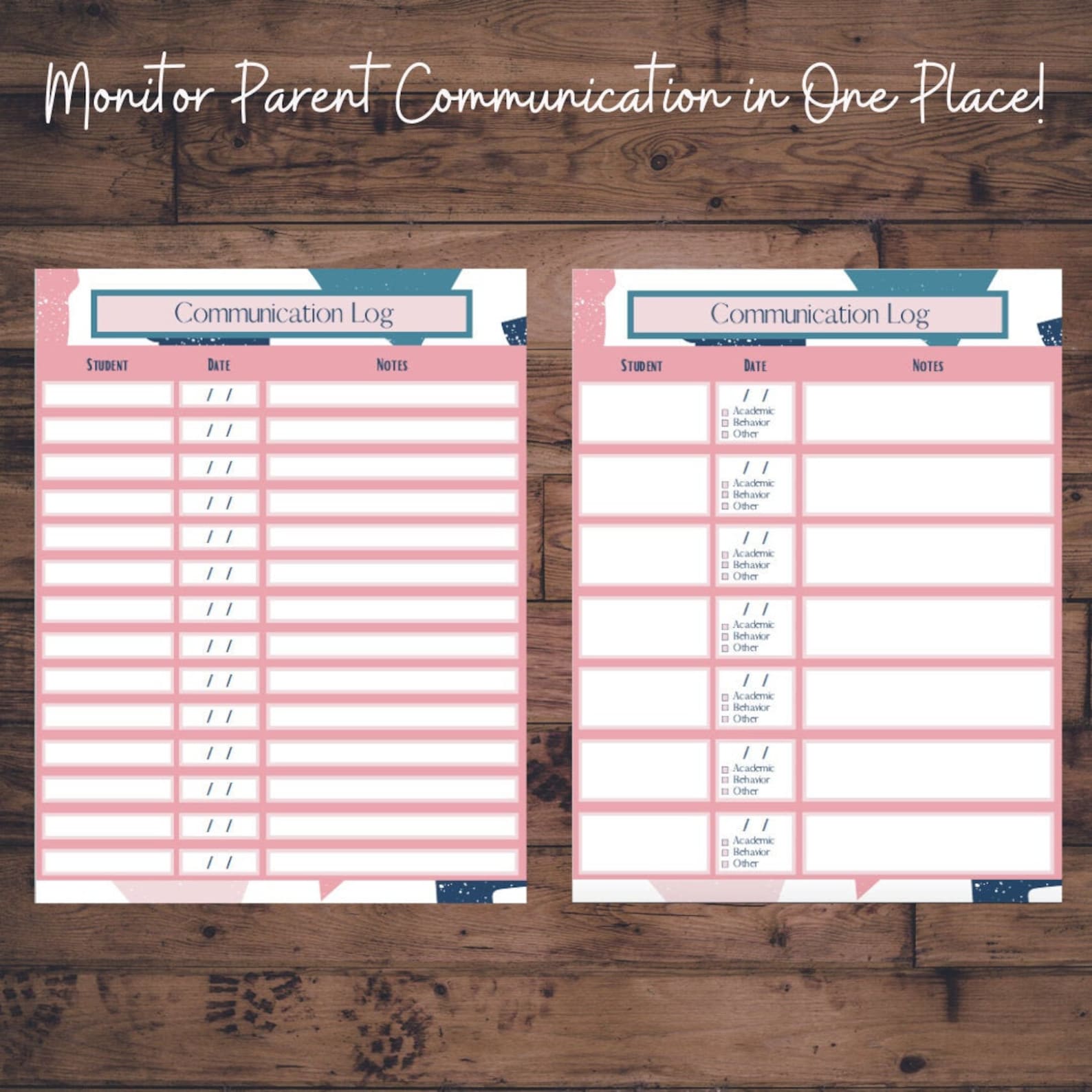 Parent Communication Log (fillable) - Etsy