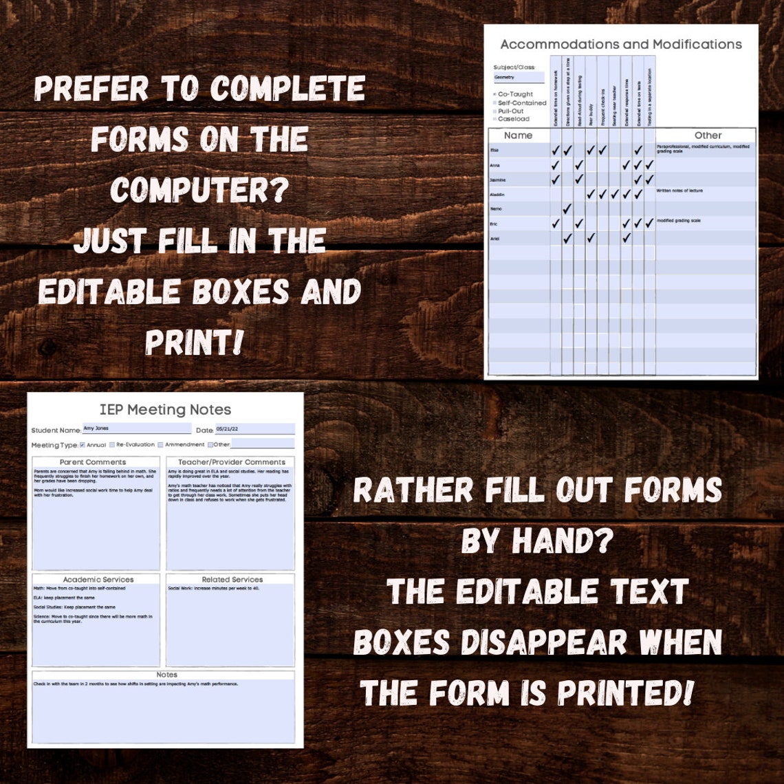 Special Education Planning Bundle fillable - Etsy