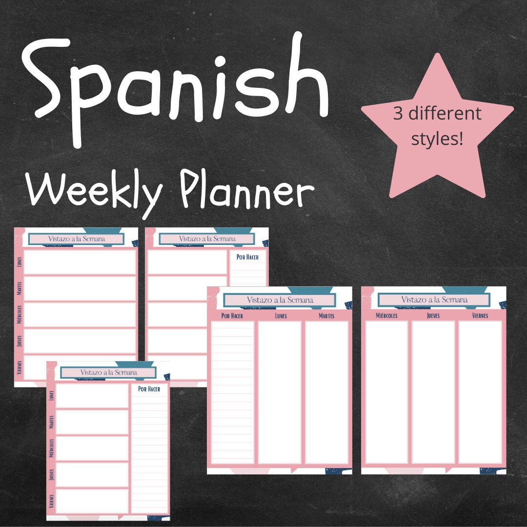 Spanish Weekly Planner - Etsy
