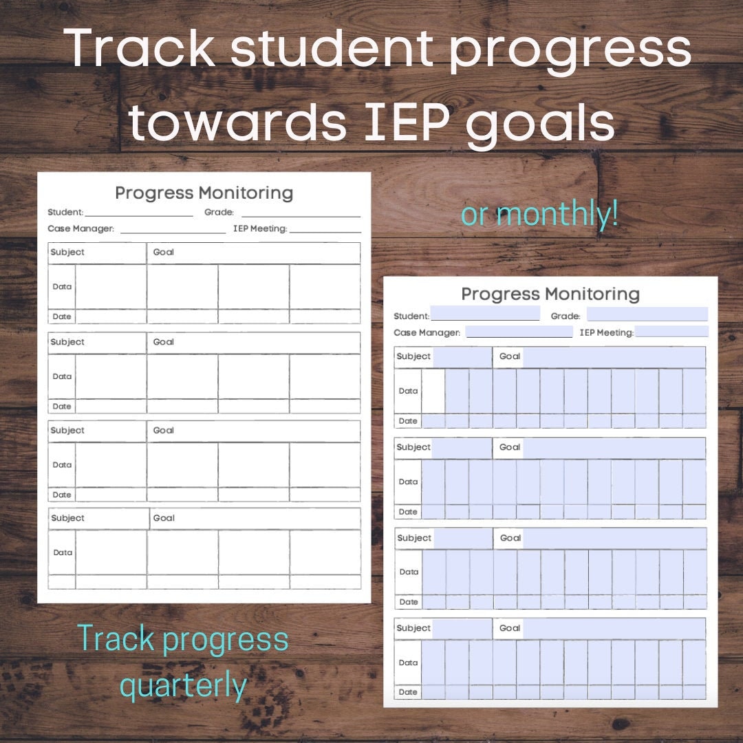 Progress Monitoring Tracker (fillable) - Etsy