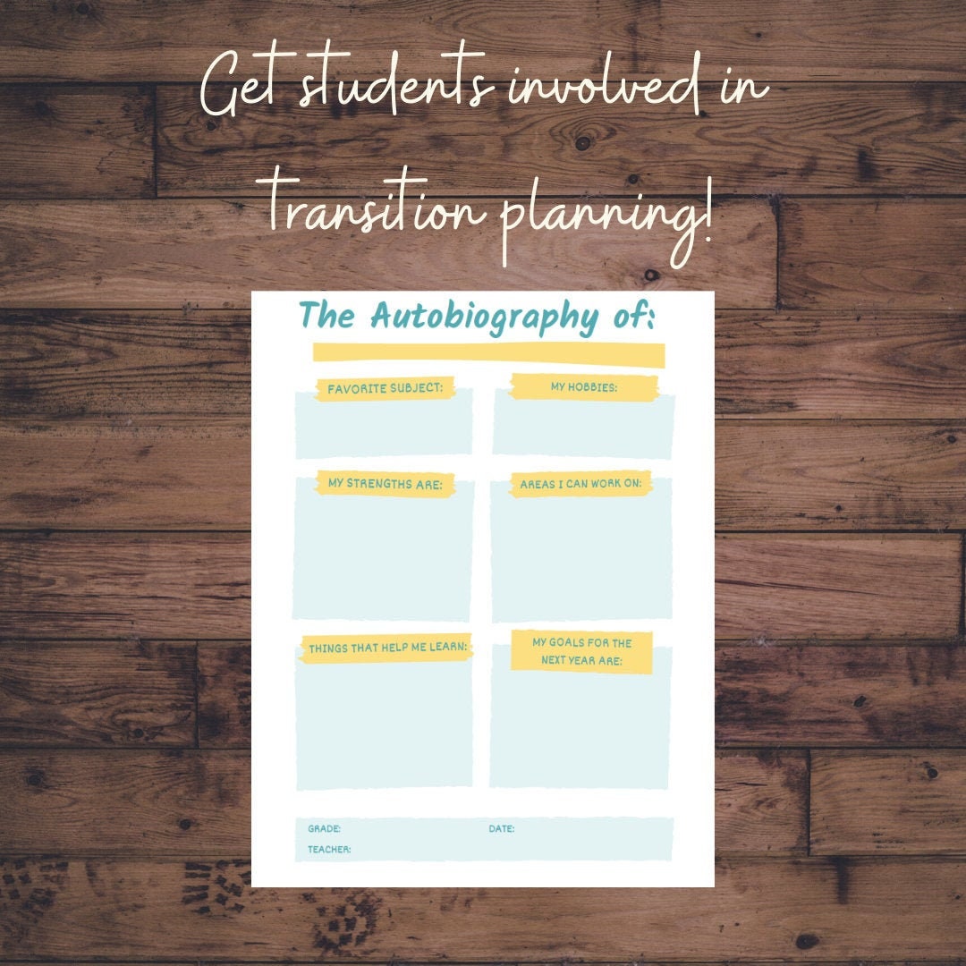 Student Autobiography fillable - Etsy