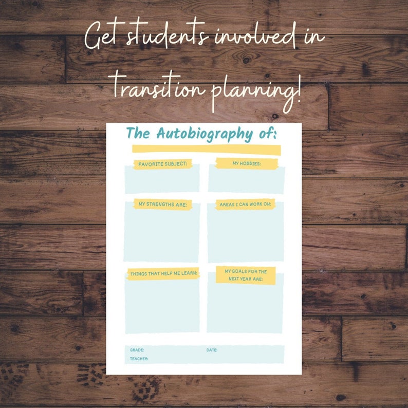 Student Autobiography fillable - Etsy