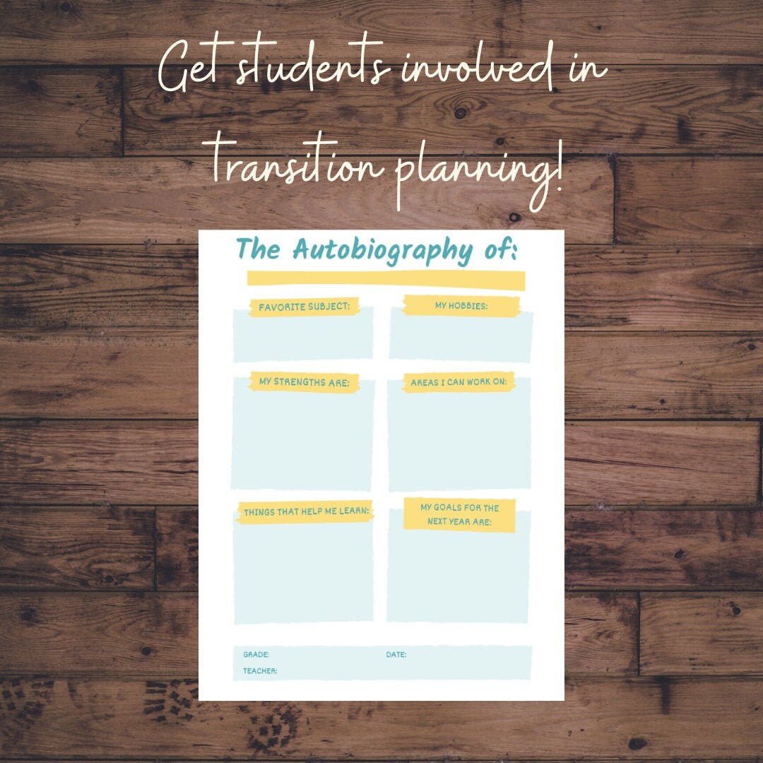 Student Autobiography fillable - Etsy