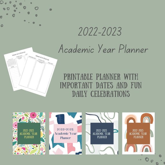 2022-2023 Academic Planner Printable Personalizable Fun - Etsy