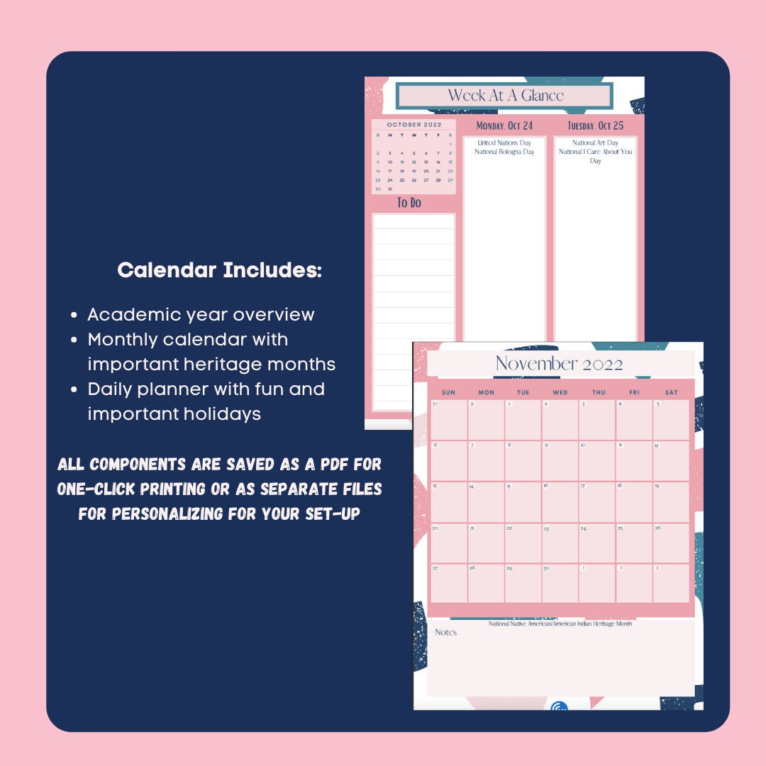 2022-2023 Fun Academic Year Calendar (includes Wacky Daily Holidays and ...