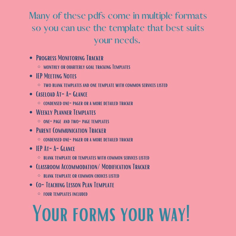 Special Education Planning Bundle (fillable) - Etsy