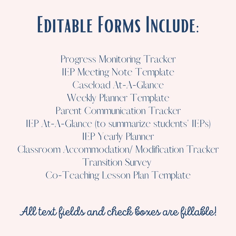 Special Education Planning Bundle (fillable) - Etsy