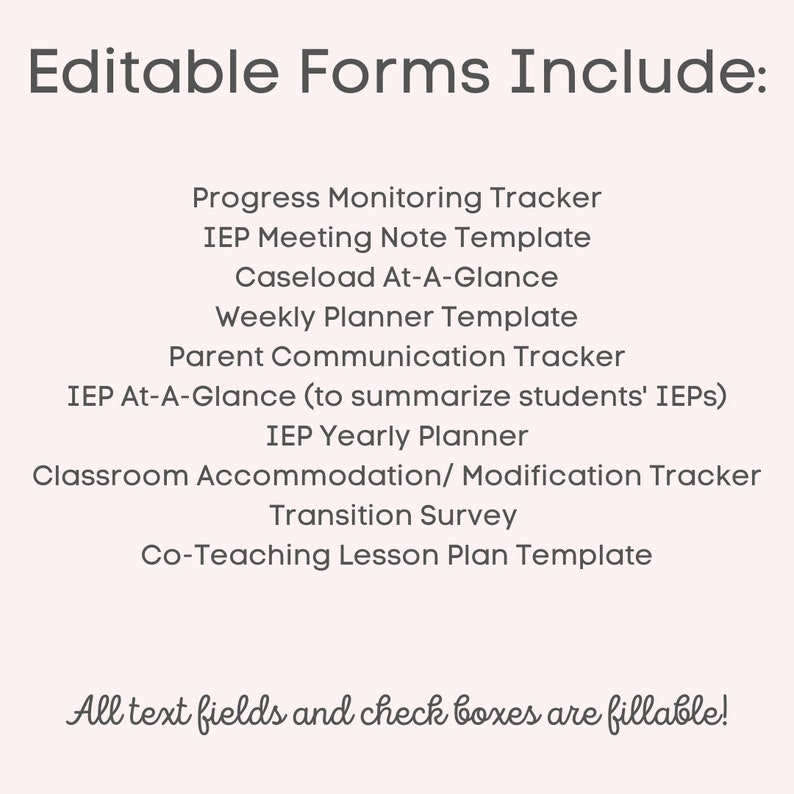 Special Education Planning Bundle fillable - Etsy