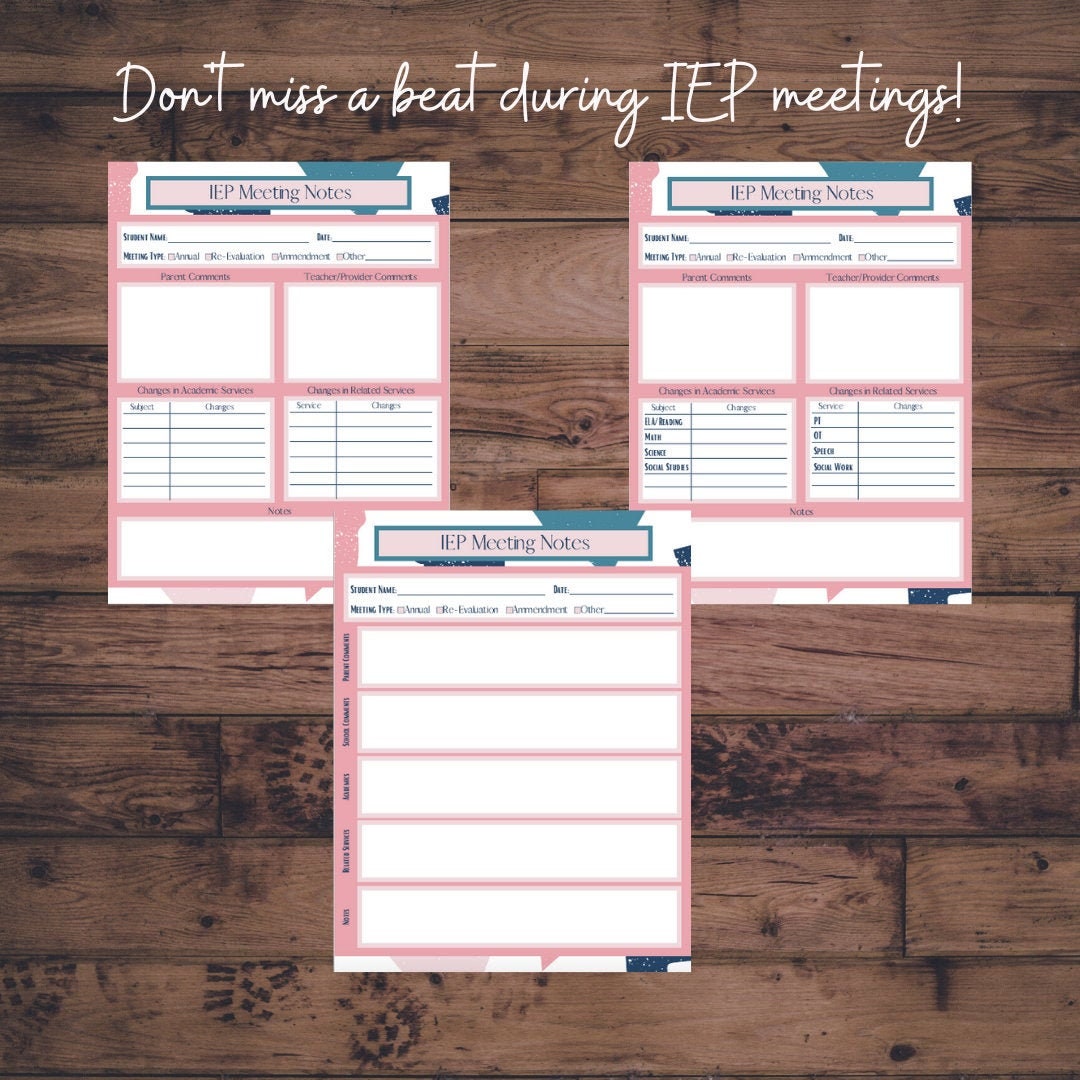 IEP Meeting Note Tracker (fillable) - Etsy