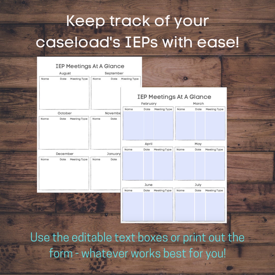 IEP at A Glance Tracker (fillable) - Etsy