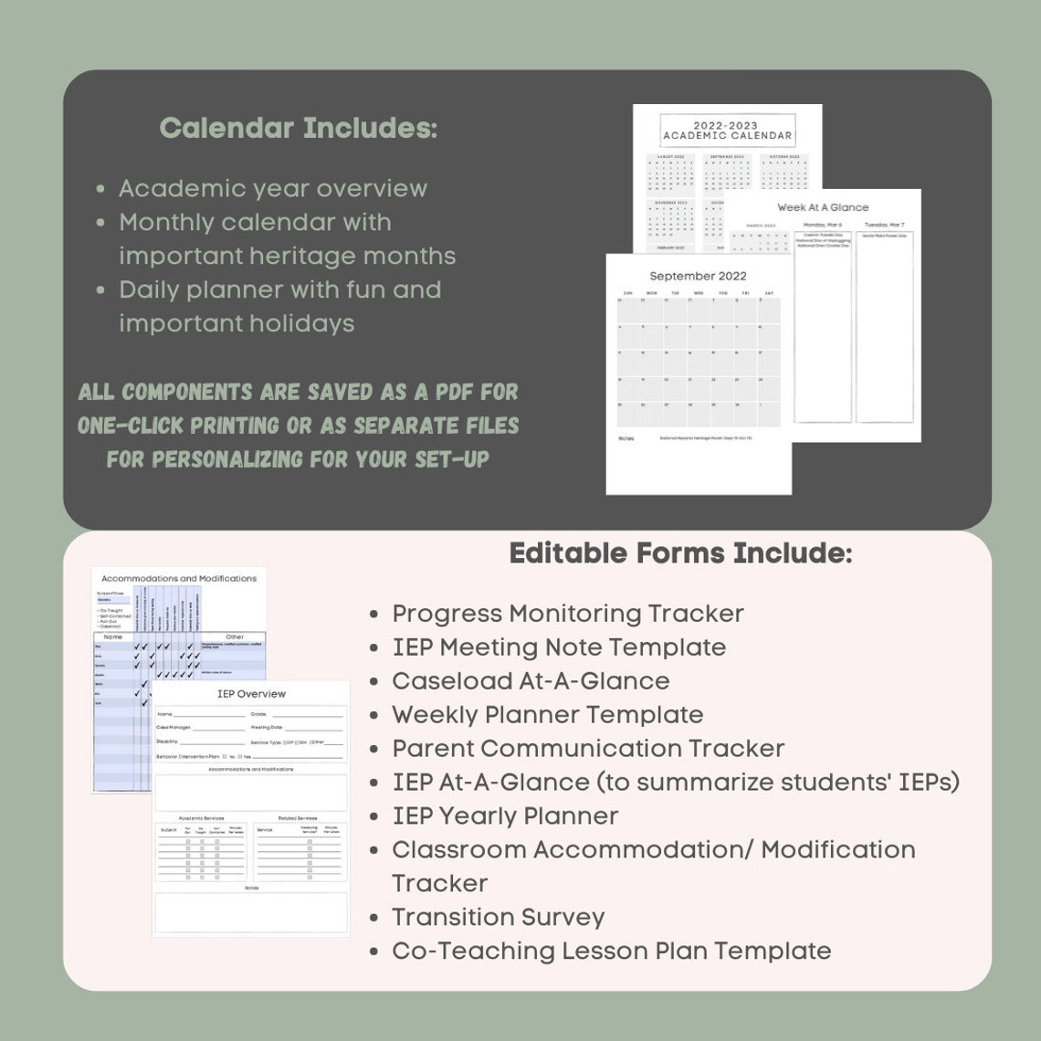 Ultimate 2022-2023 Teacher Toolkit printable Planner, Fillable ...