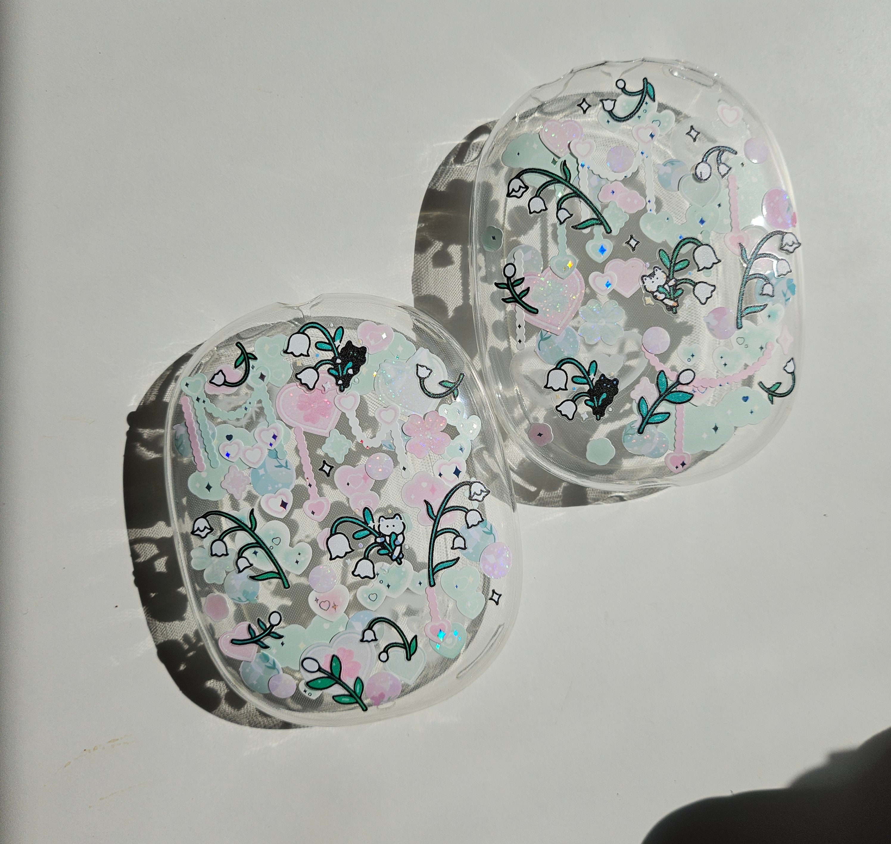 AirPod Max Case Soft Clear Cover With Sticker Design - Etsy UK