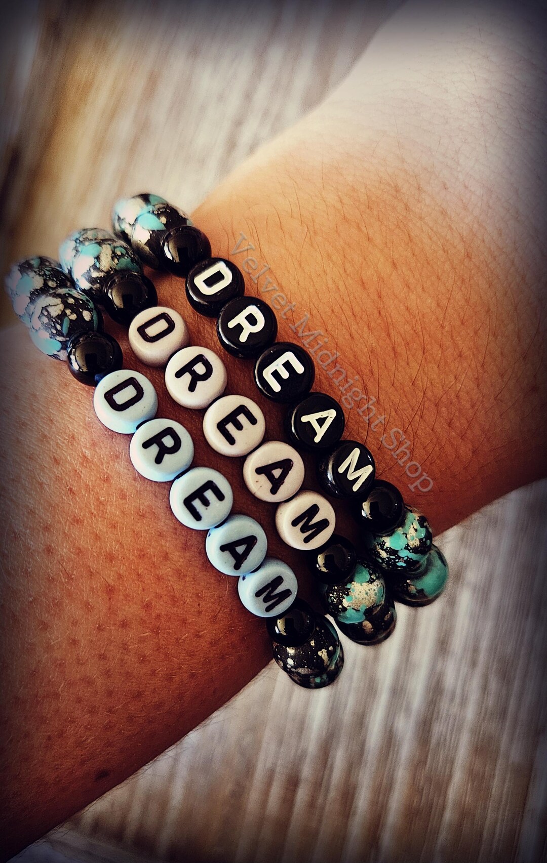 Dream Bracelet - Glass & Acrylic Beaded Stretch Bracelet - Etsy