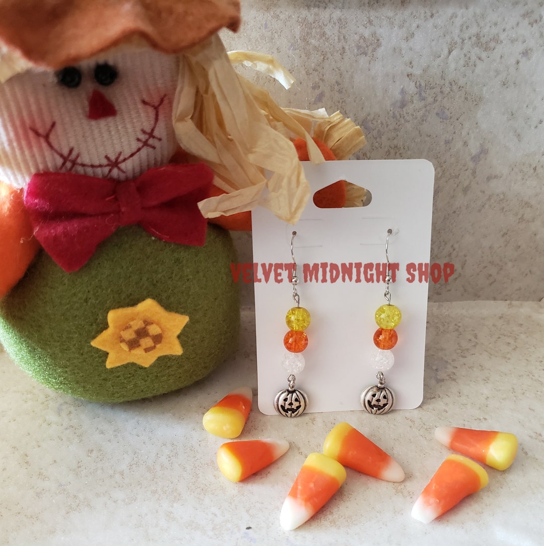 Candy Corn Cracked Glass Earrings - Etsy