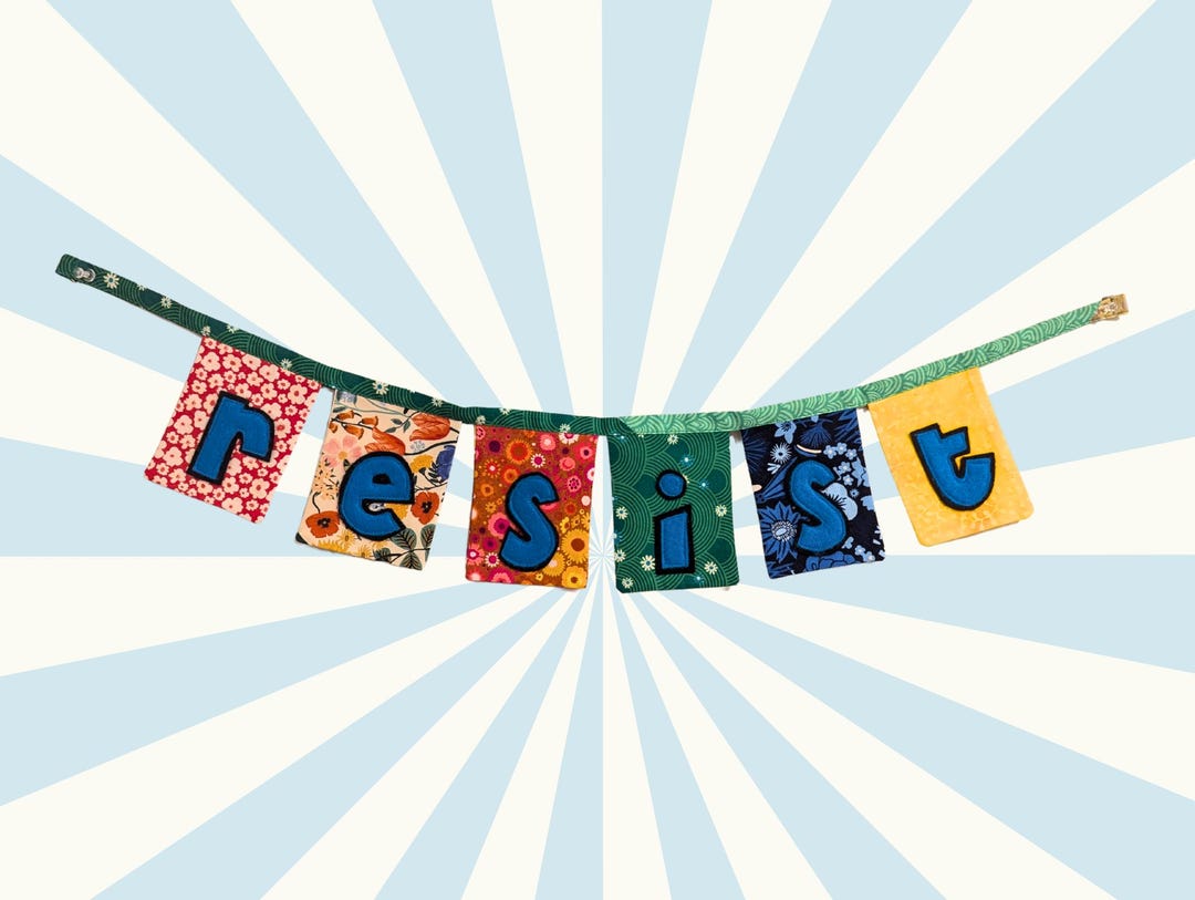 Handmade Resist Banner: Quilting Cotton Protest Decor - Etsy